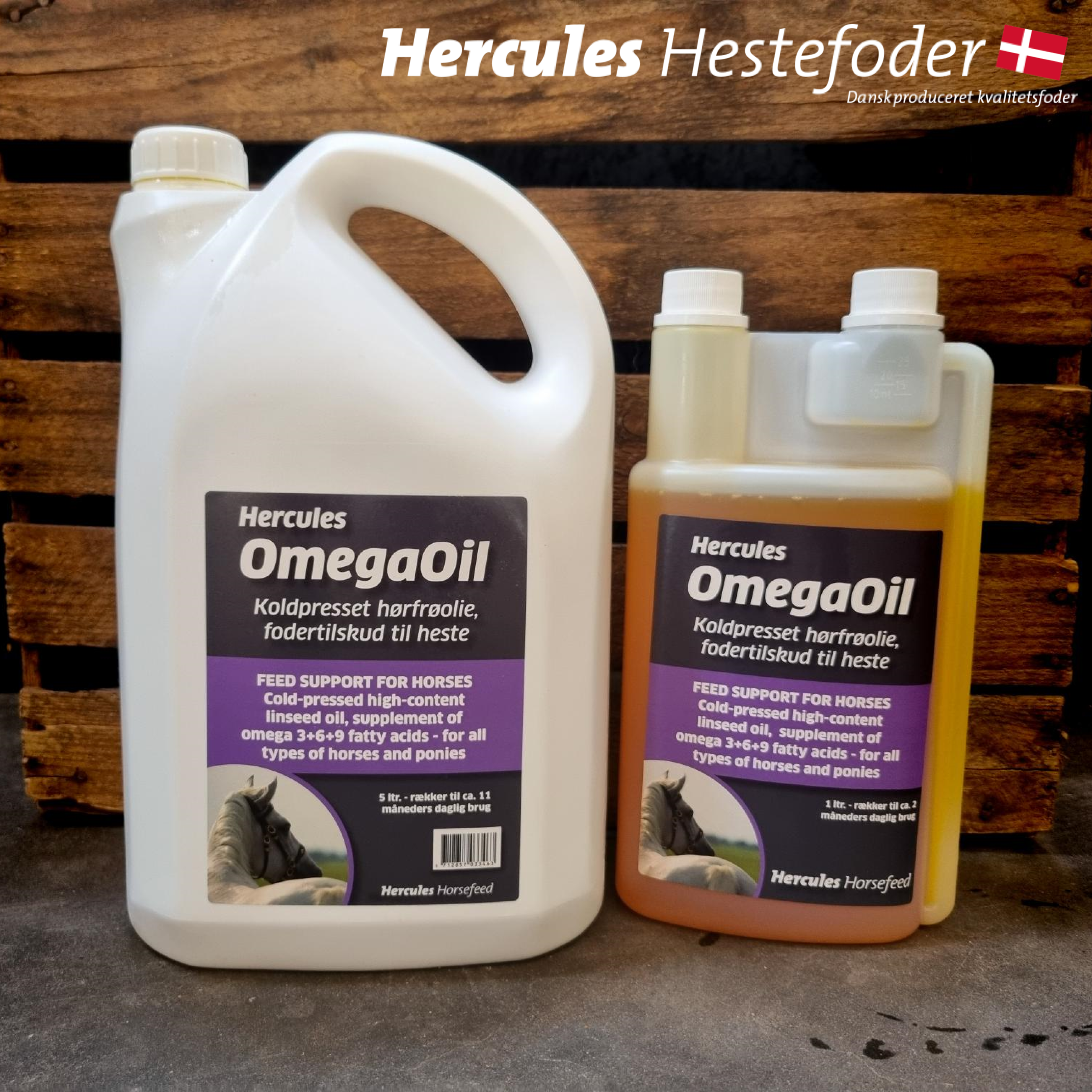 Hercules Omega Oil er et koncentreret tilskud af koldpresset hørfrø med ...